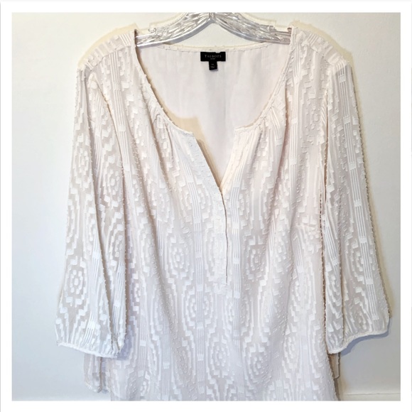 Talbots | Tops | Talbots Woman Ivory Cream Textured Tunic Plus X | Poshmark